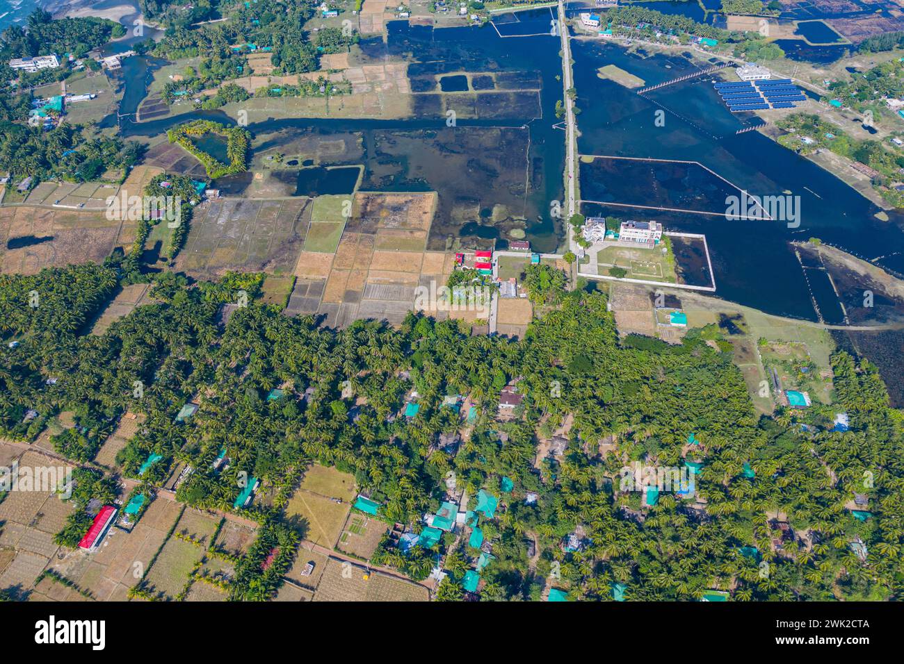 Aerial view of the Saint Martin's Island, locally known as Narikel ...