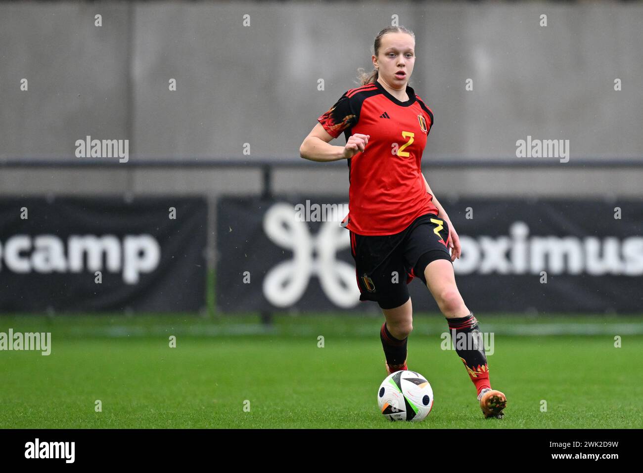 Tubize, Belgium. 14th Feb, 2024. Louize Haentjens (2) of Belgium ...