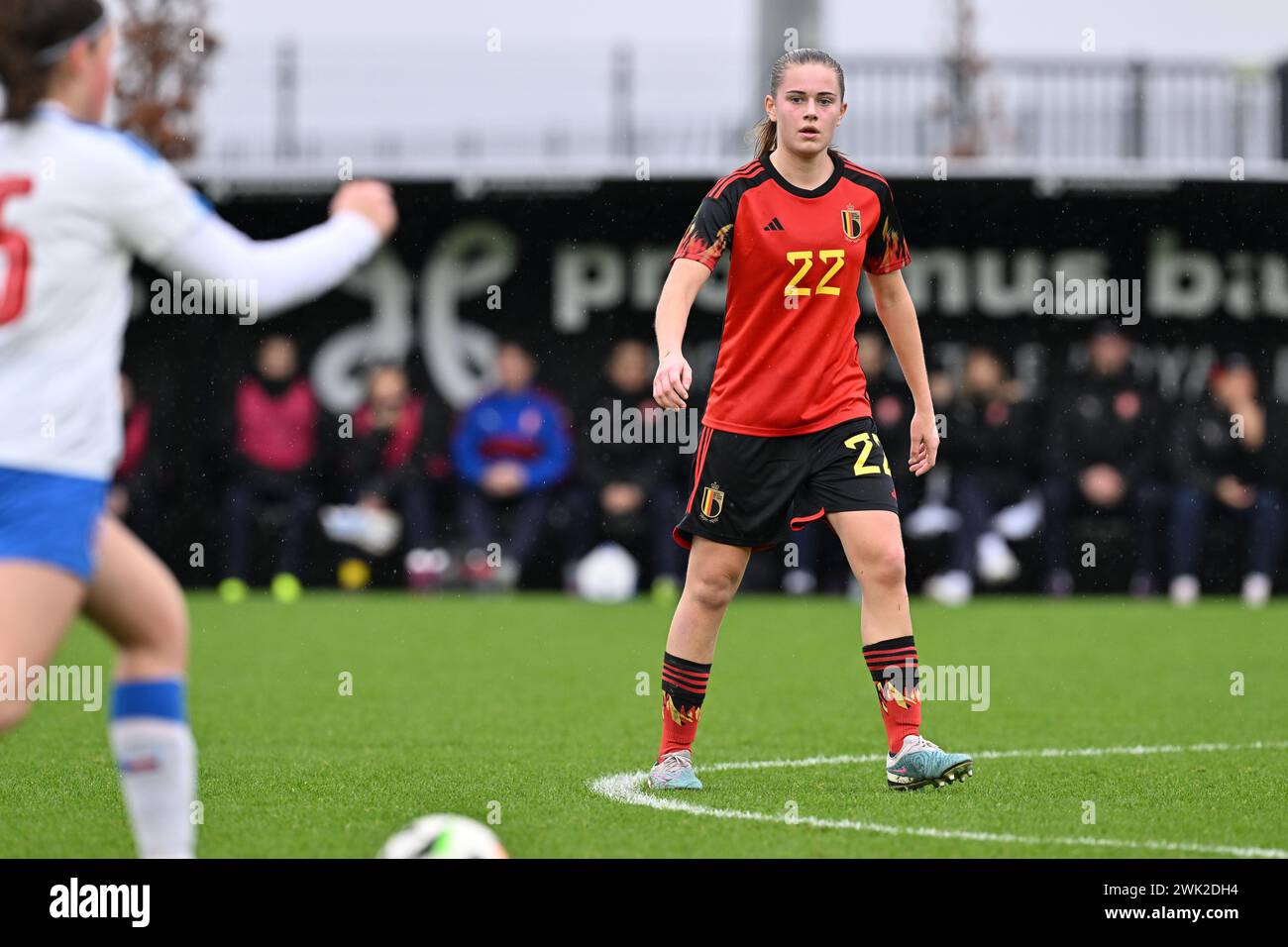 Tubize, Belgium. 14th Feb, 2024. Clementine Reynebeau (22) of Belgium ...
