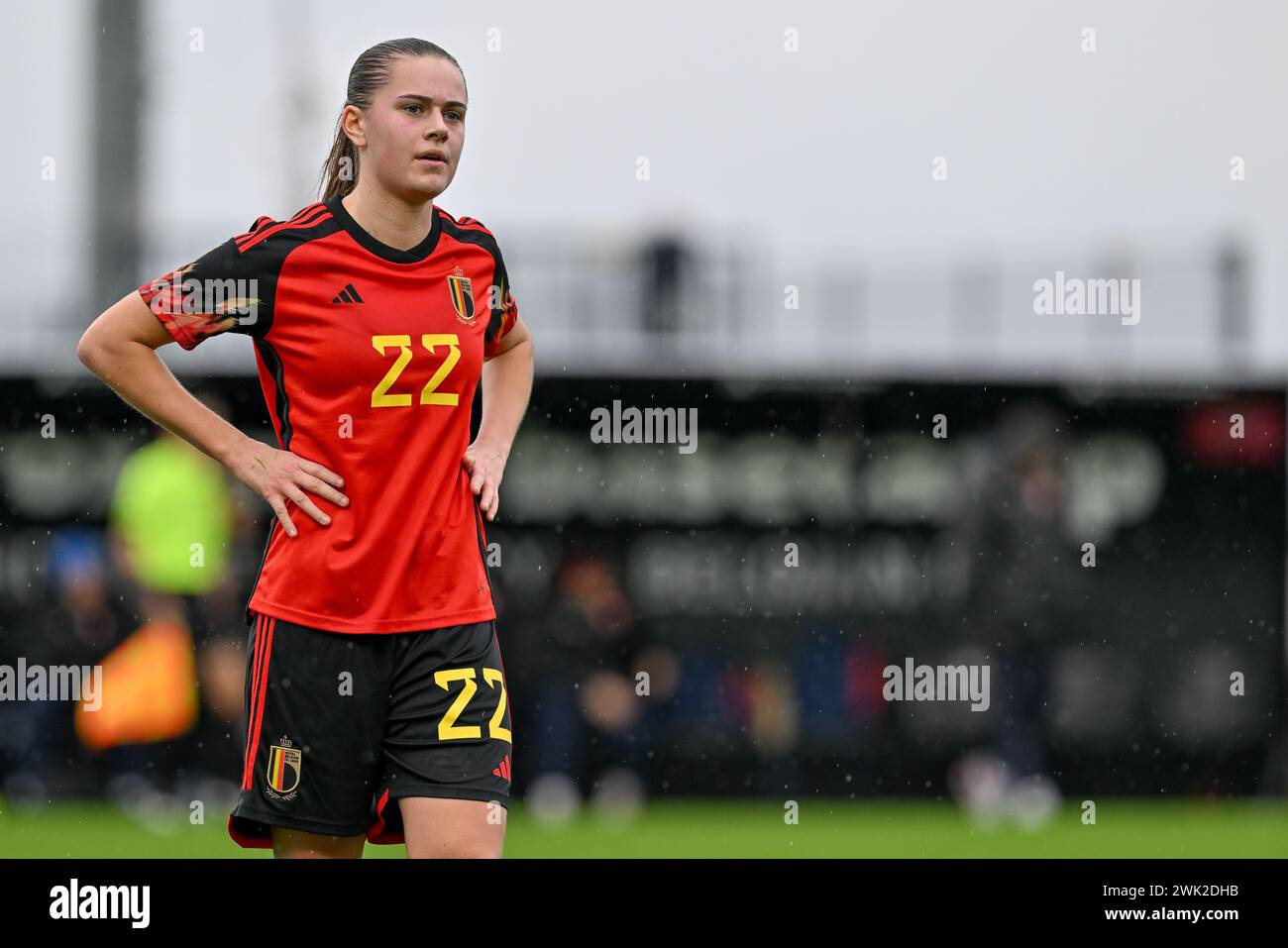 Tubize, Belgium. 14th Feb, 2024. Clementine Reynebeau (22) of Belgium ...