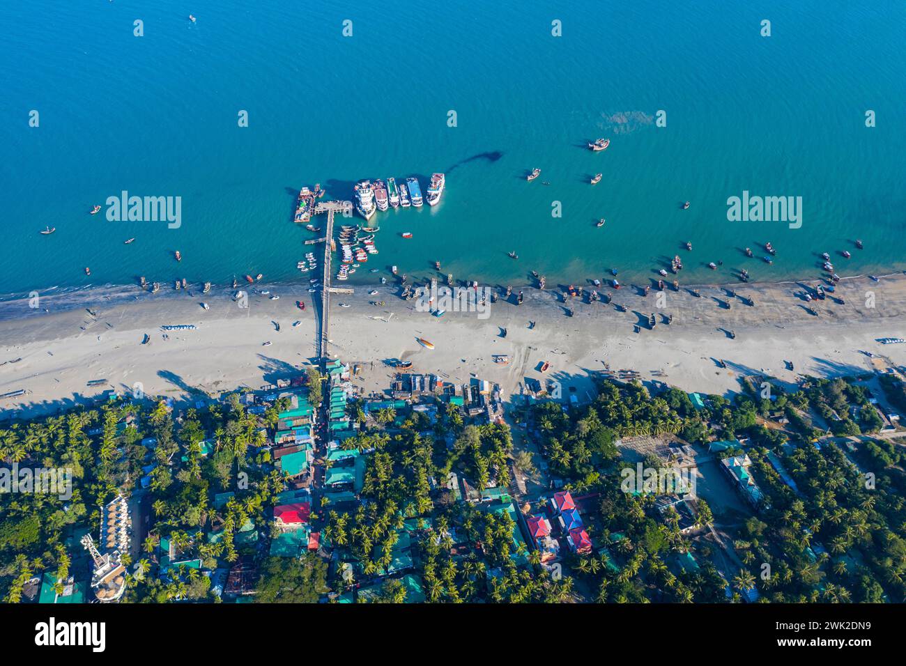 Aerial view of the Saint Martin's Island, locally known as Narikel ...