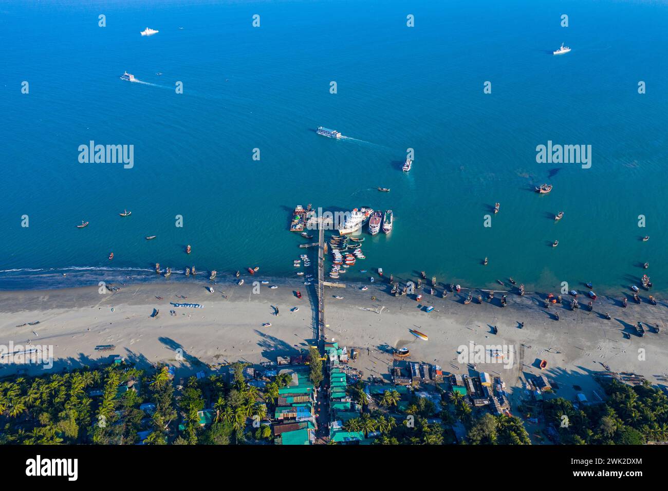 Aerial view of the Saint Martin's Island, locally known as Narikel ...