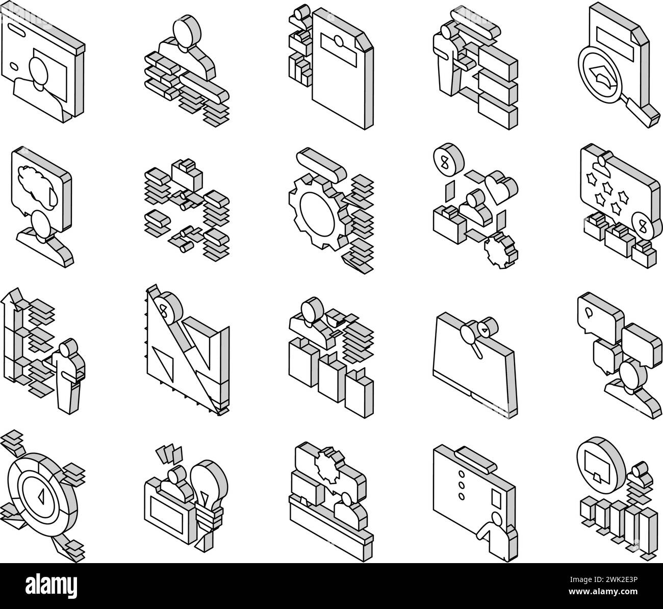 About Me Presentation Collection isometric icons set vector Stock ...
