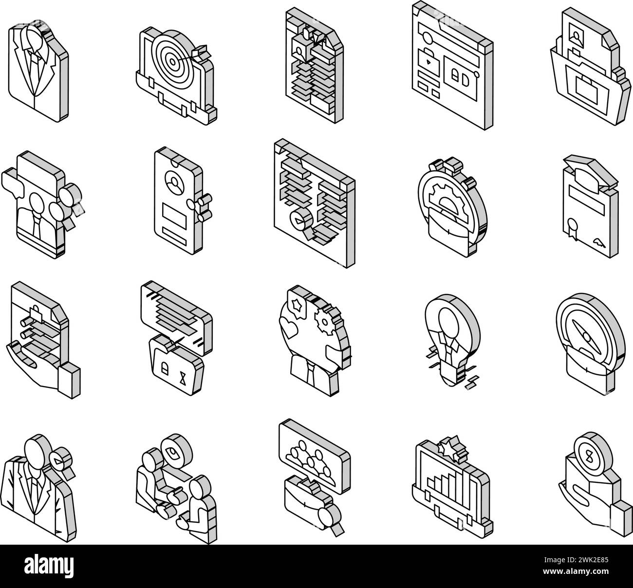 interview job business employee isometric icons set vector Stock Vector Image & Art - Alamy