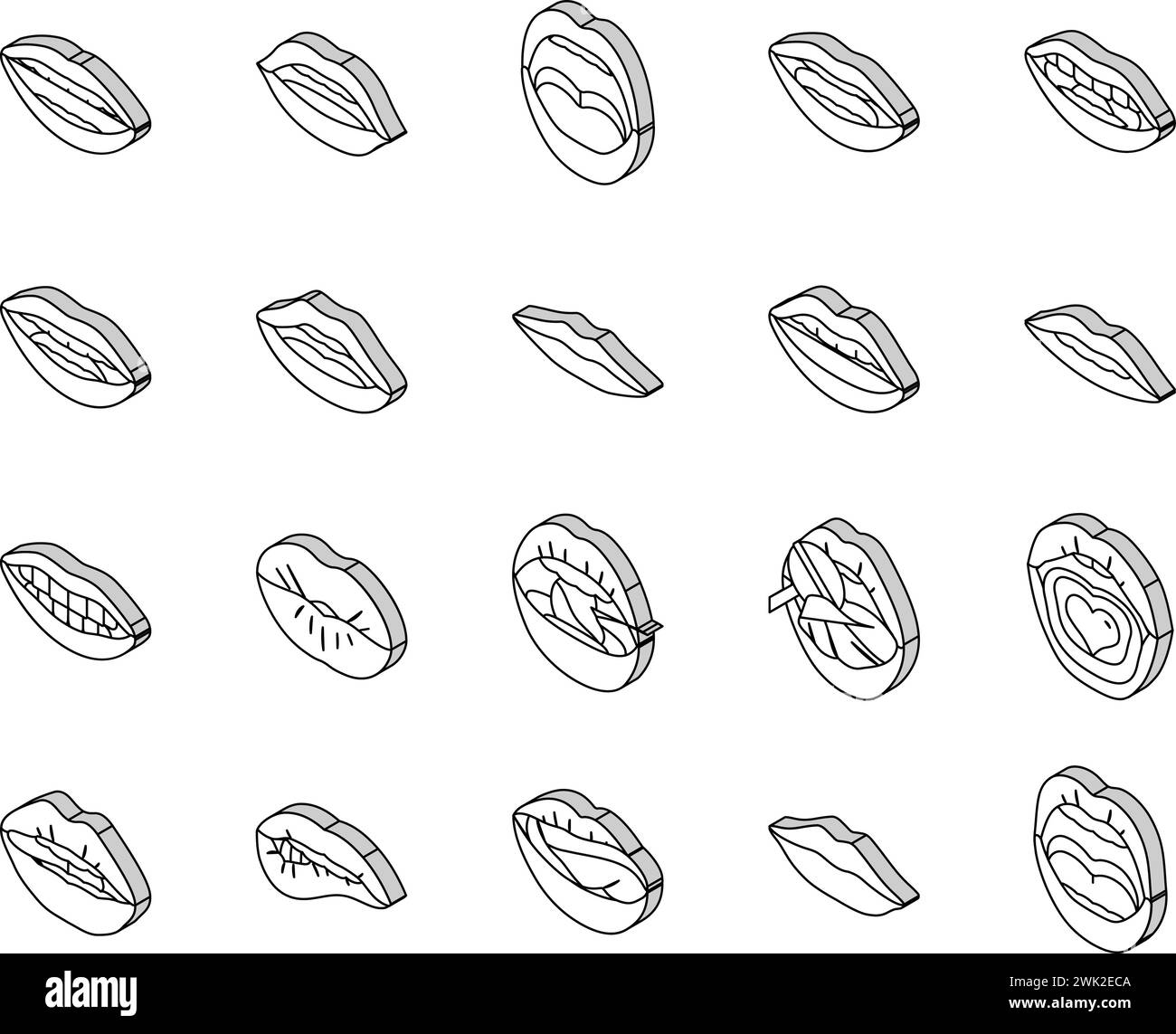mouth character animation isometric icons set vector Stock Vector Image ...