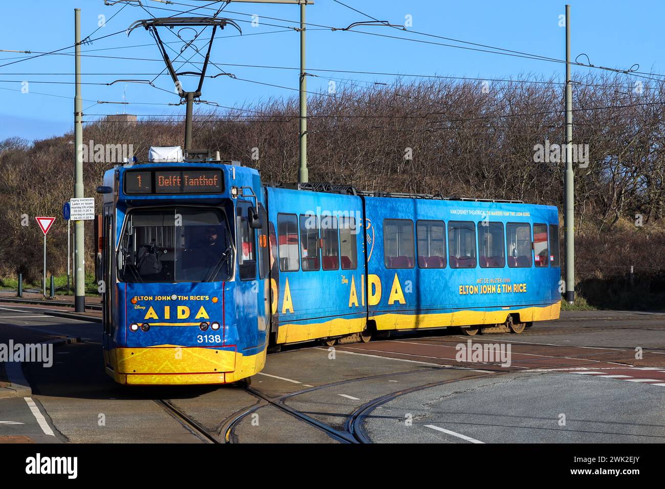 HTM electric trams for city transport in The Hague in the Netherlands ...