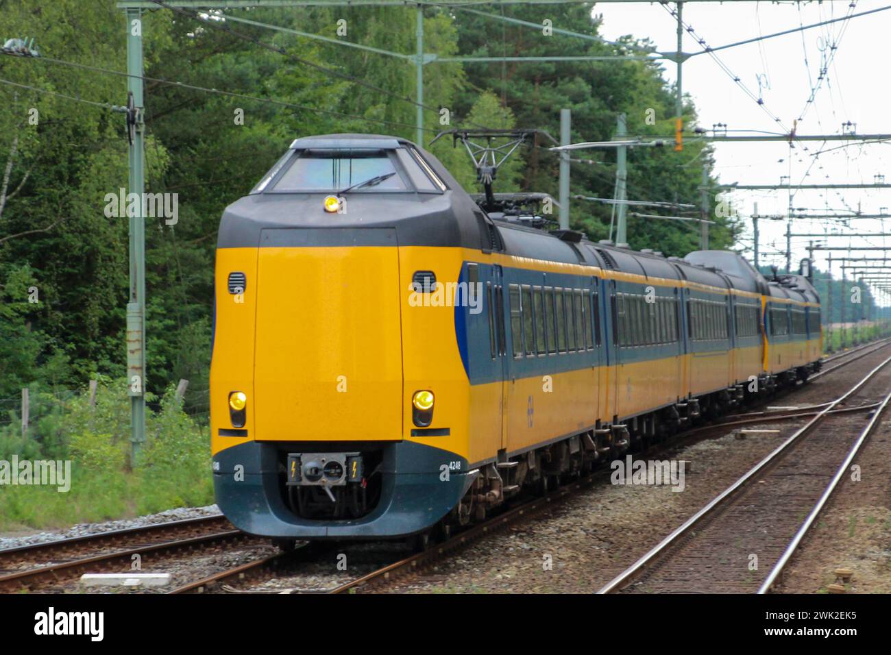 NS koploper intercity train on track heading Zwolle Stock Photo - Alamy