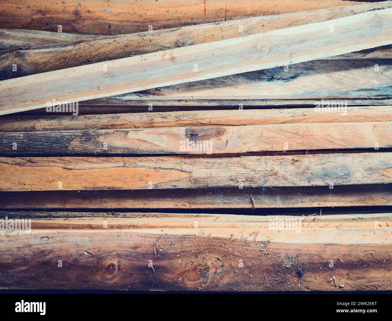 Stack of teak wood plank background Stock Photo - Alamy