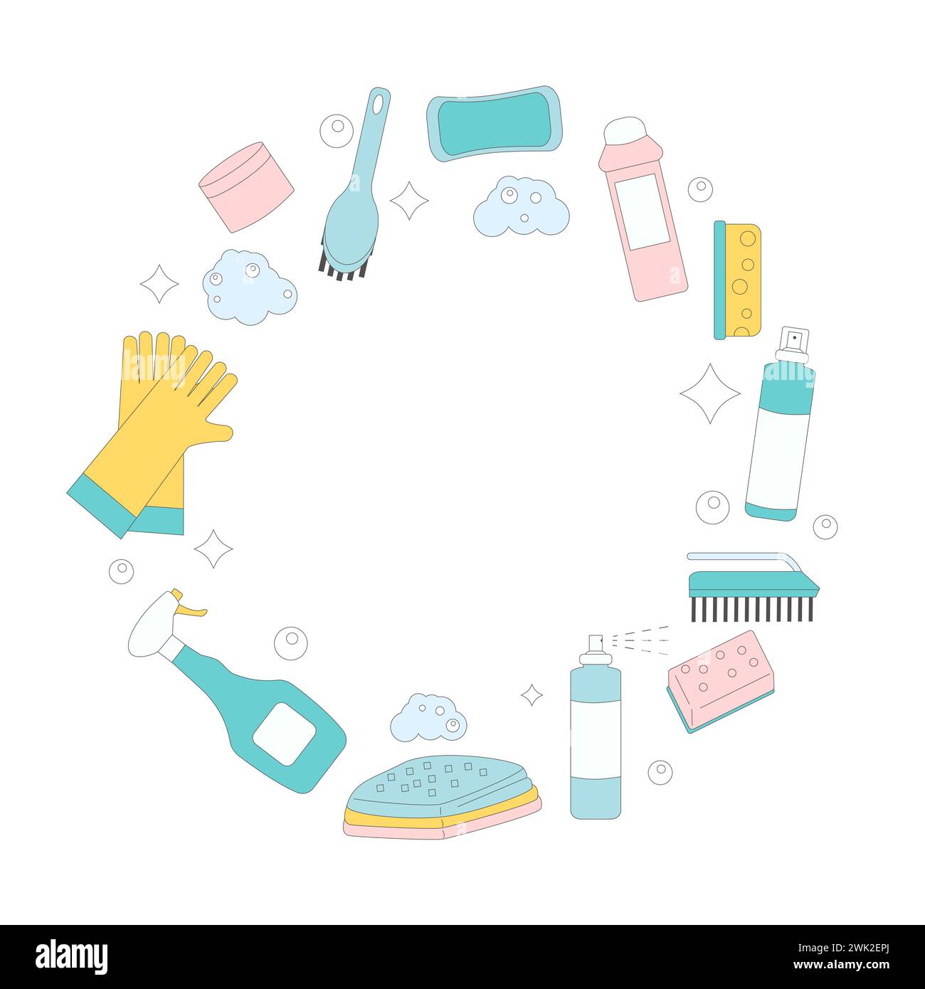 White cleaning brush round Stock Vector Images - Alamy