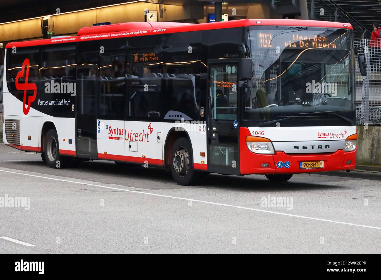 Red White regional buses of bus company Keolis at Utrecht station in ...