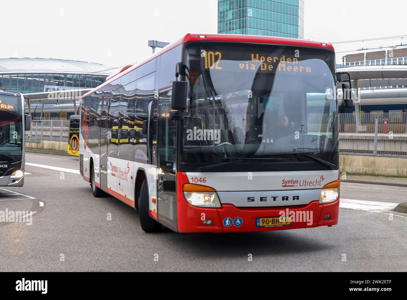 Red White regional buses of bus company Keolis at Utrecht station in ...