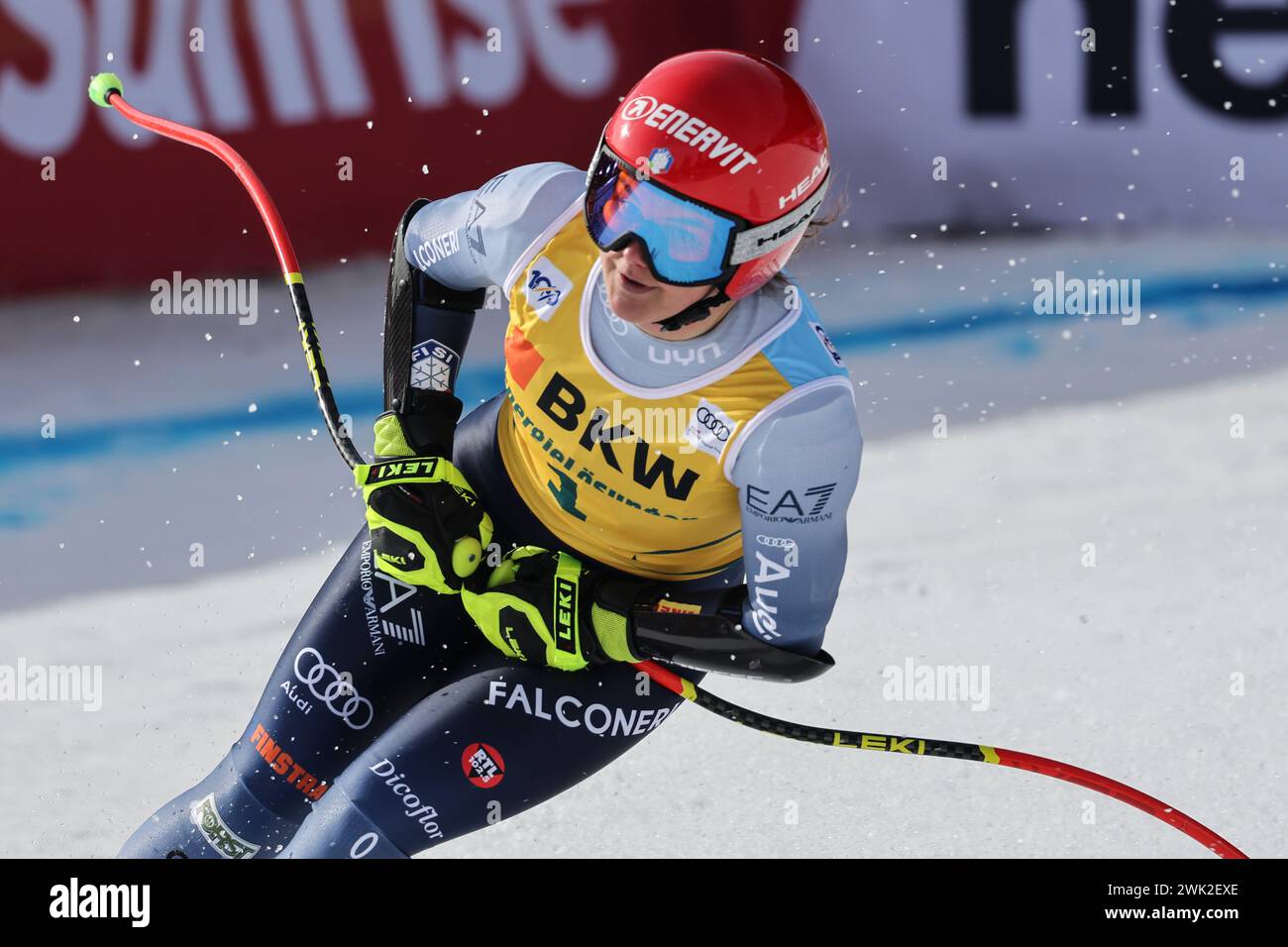 Italy's Laura Pirovano gets to the finish area after completing an ...