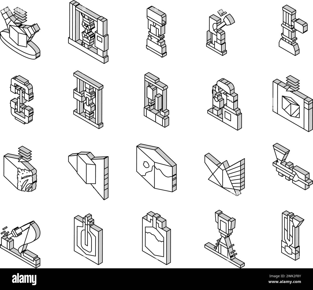 material construction engineer isometric icons set vector Stock Vector Image & Art - Alamy