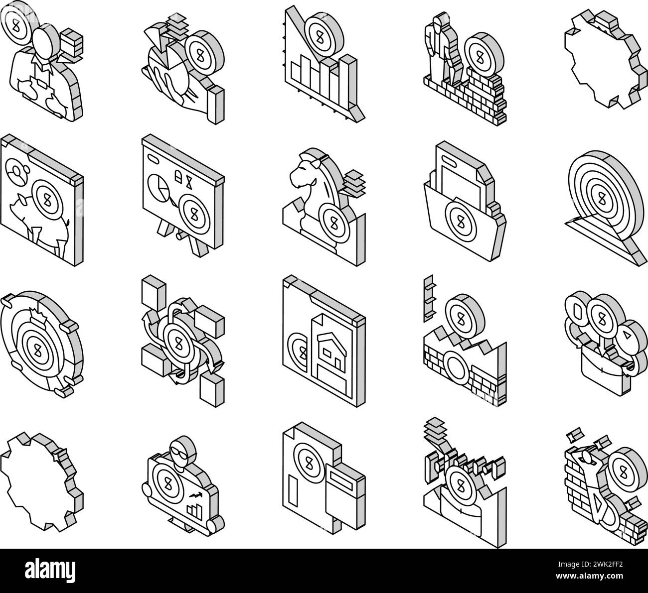 financial advisor meeting isometric icons set vector Stock Vector Image ...