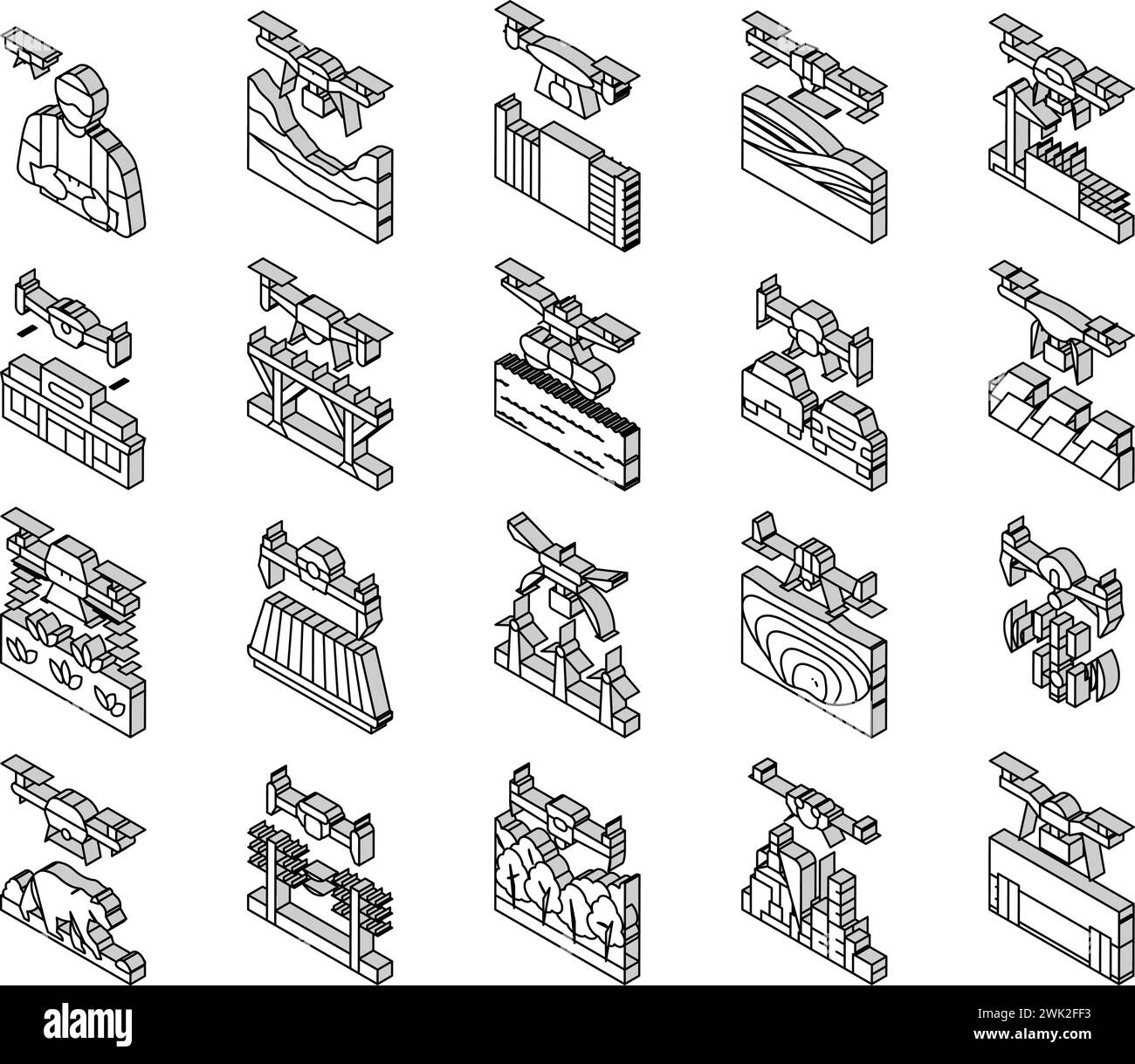 drone commercial use isometric icons set vector Stock Vector Image ... drone commercial use isometric icons set vector Stock Vector Image ...