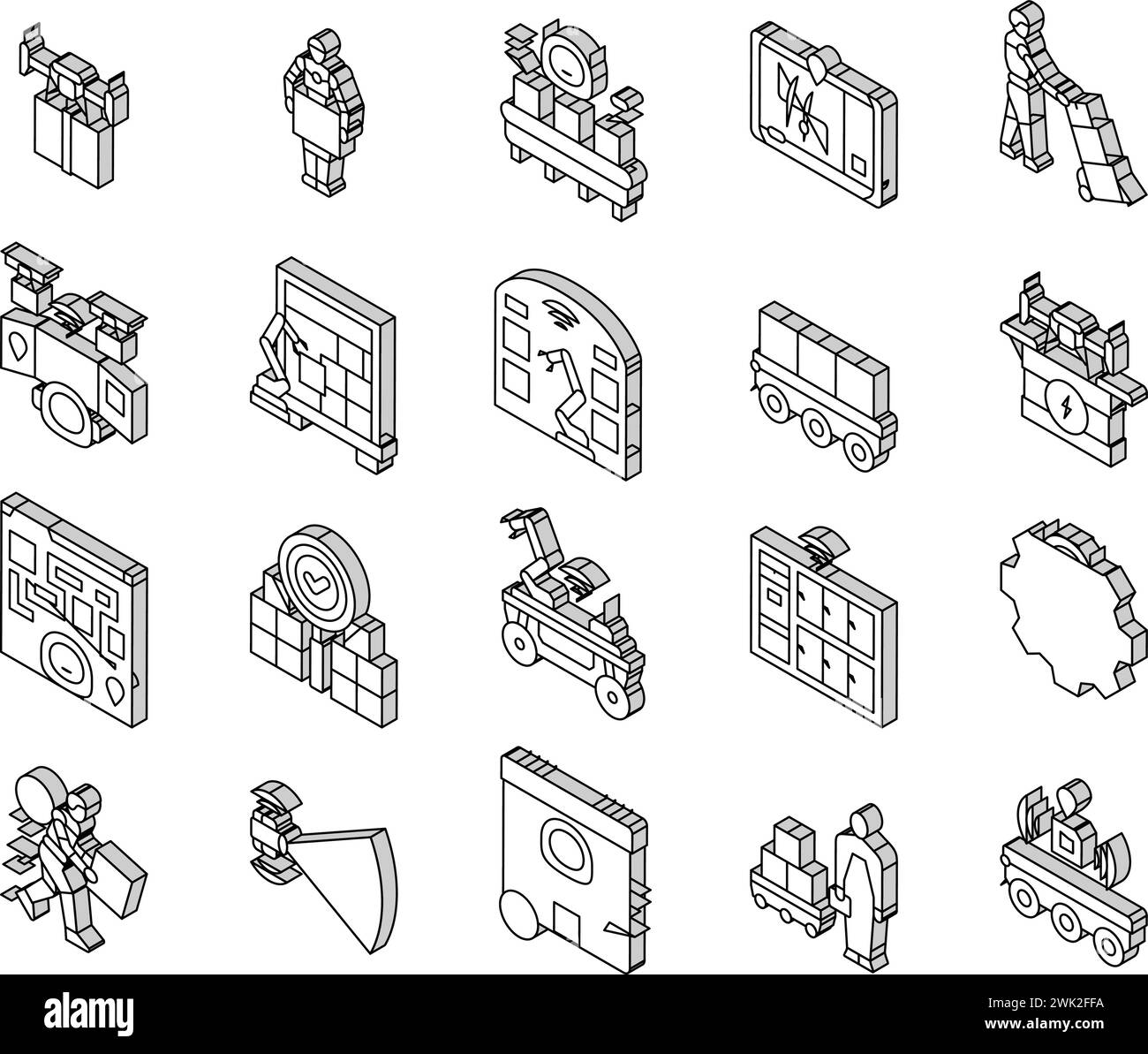 delivery autonomous robot isometric icons set vector Stock Vector Image ... delivery autonomous robot isometric icons set vector Stock Vector Image ...
