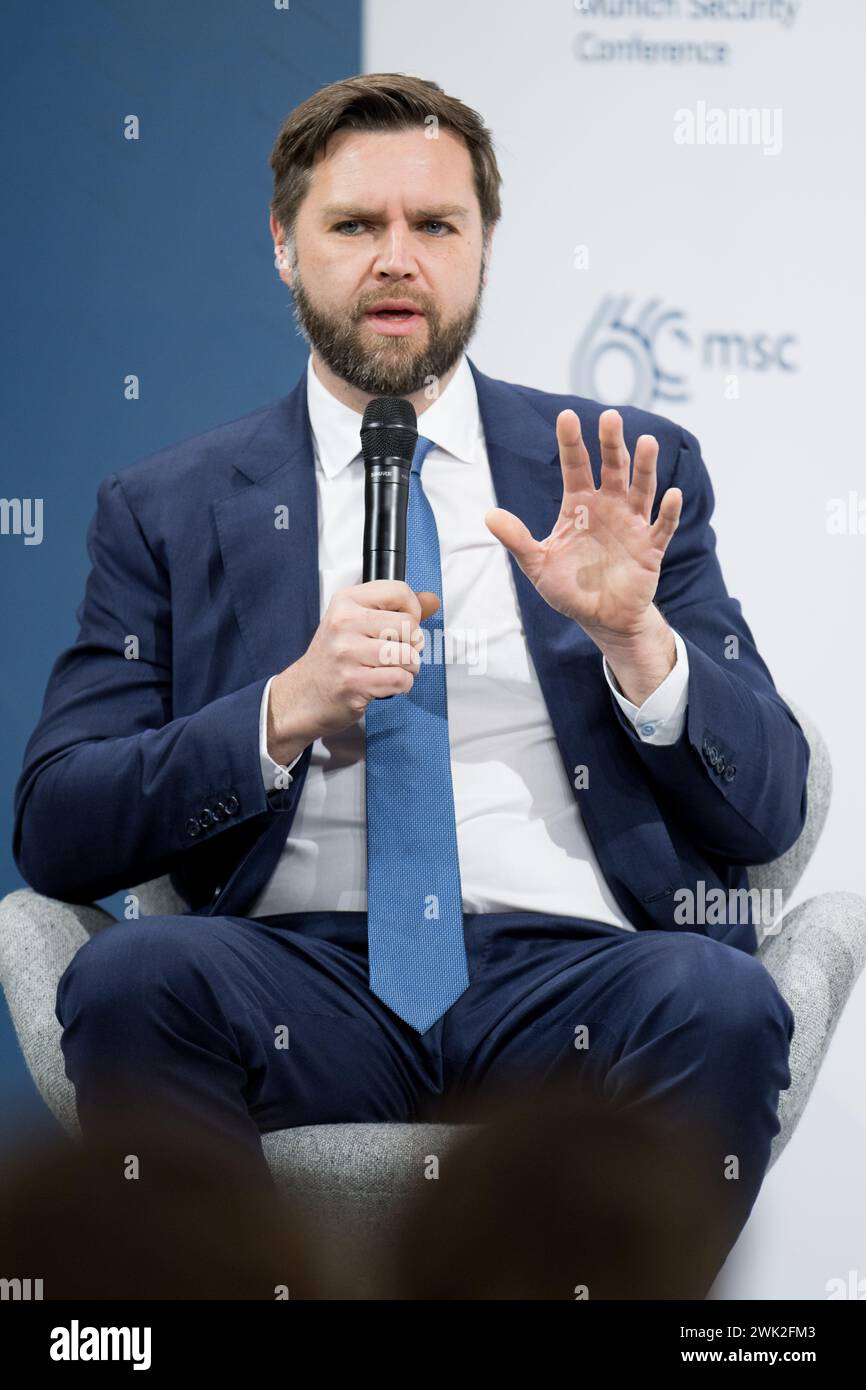 Munich, Germany. 18th Feb, 2024. J.D. Vance, US Senator, photographed ...