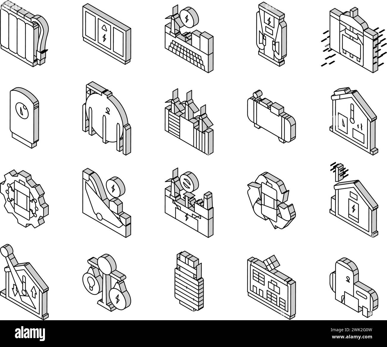 energy storage power system isometric icons set vector Stock Vector ... energy storage power system isometric icons set vector Stock Vector ...