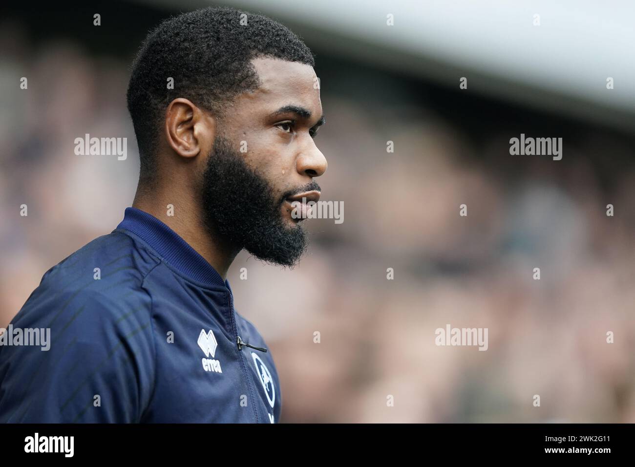 LONDON, ENGLAND - FEBRUARY 17: Japhet Tanganga of Millwall prior to the ...