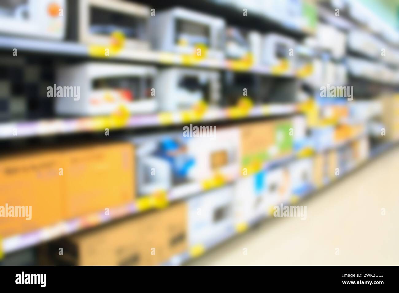 eletronic department store blurred background Stock Photo - Alamy