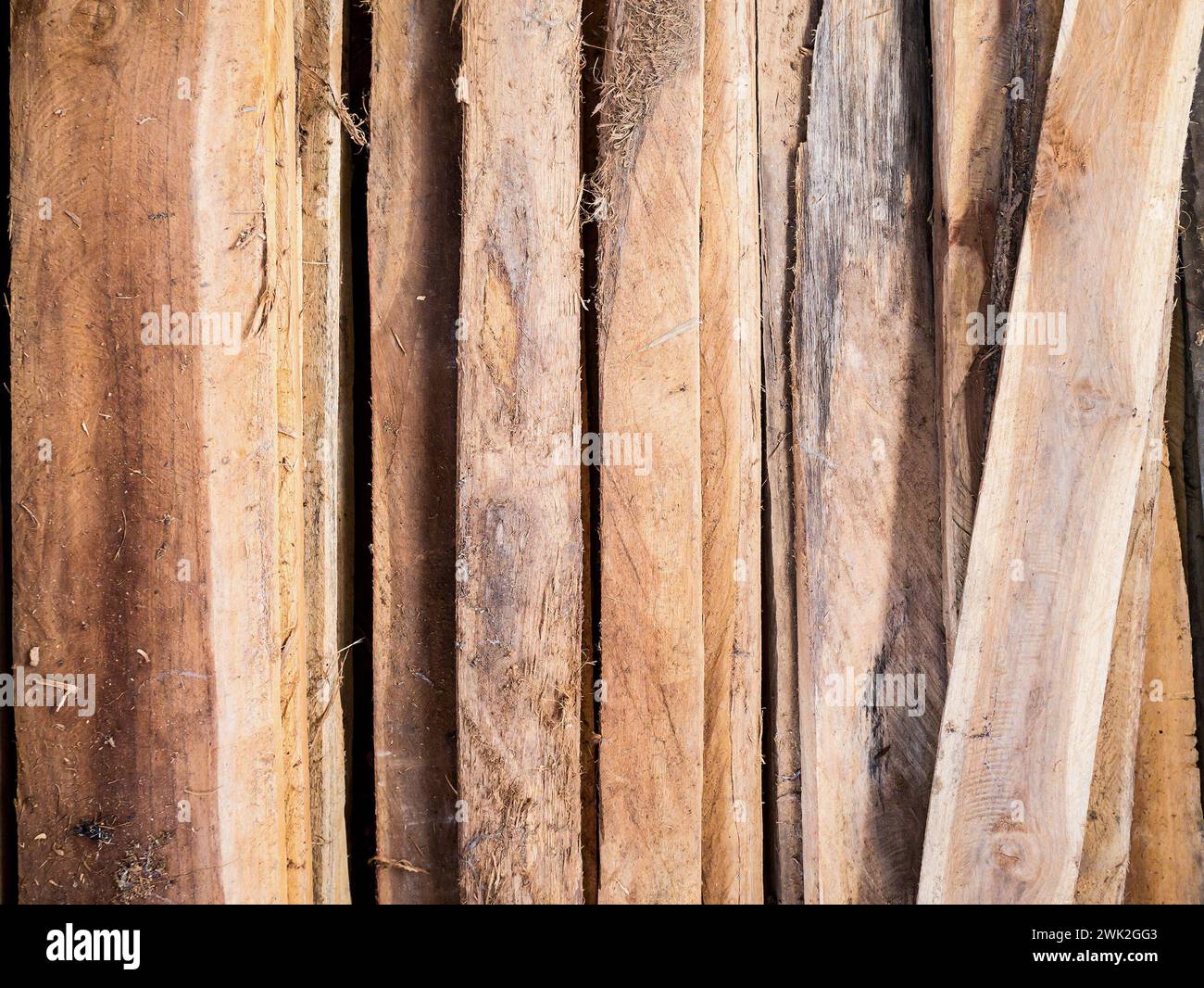 Stack of teak wood plank background Stock Photo - Alamy