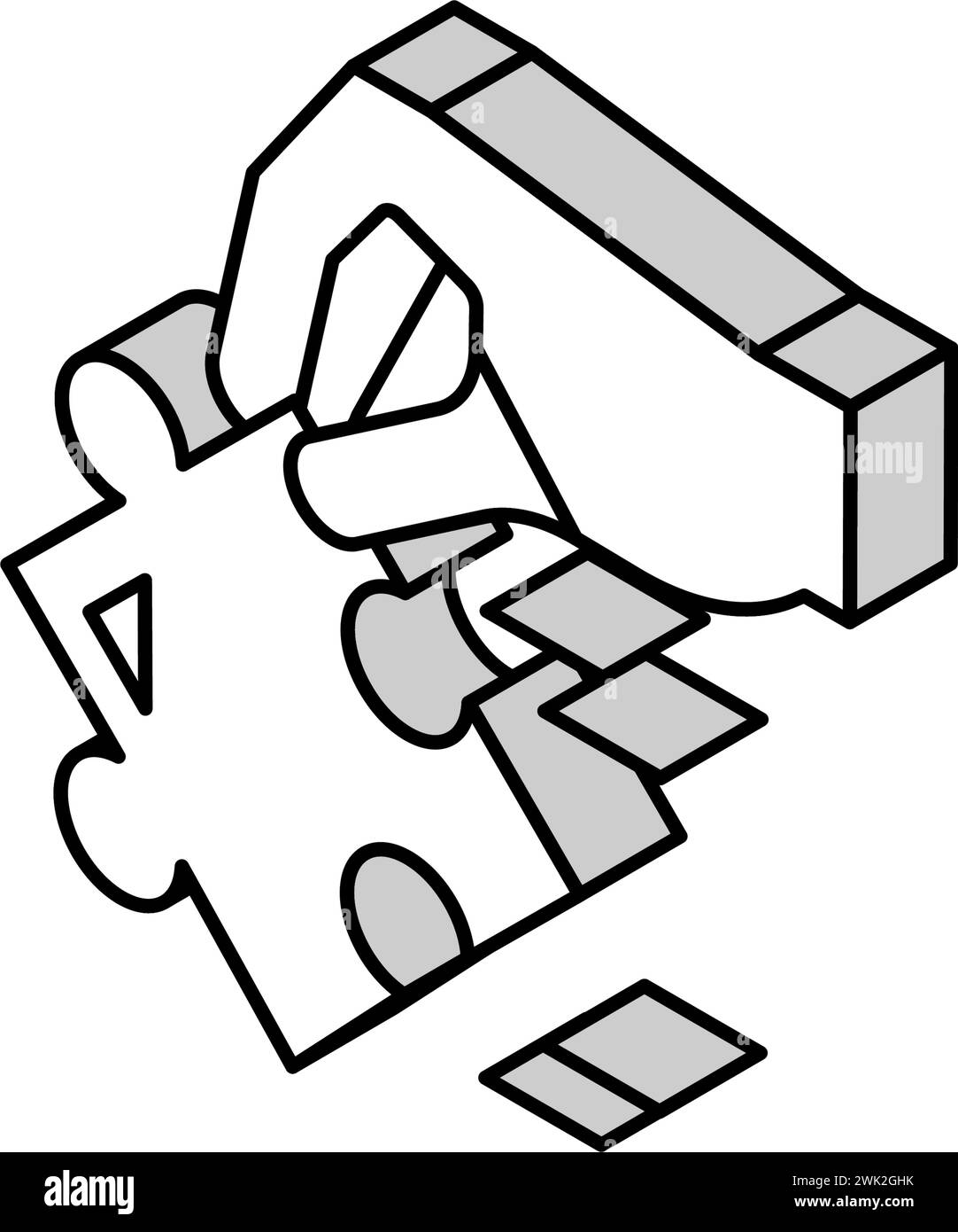 hand hold puzzle detail isometric icon vector illustration Stock Vector ...