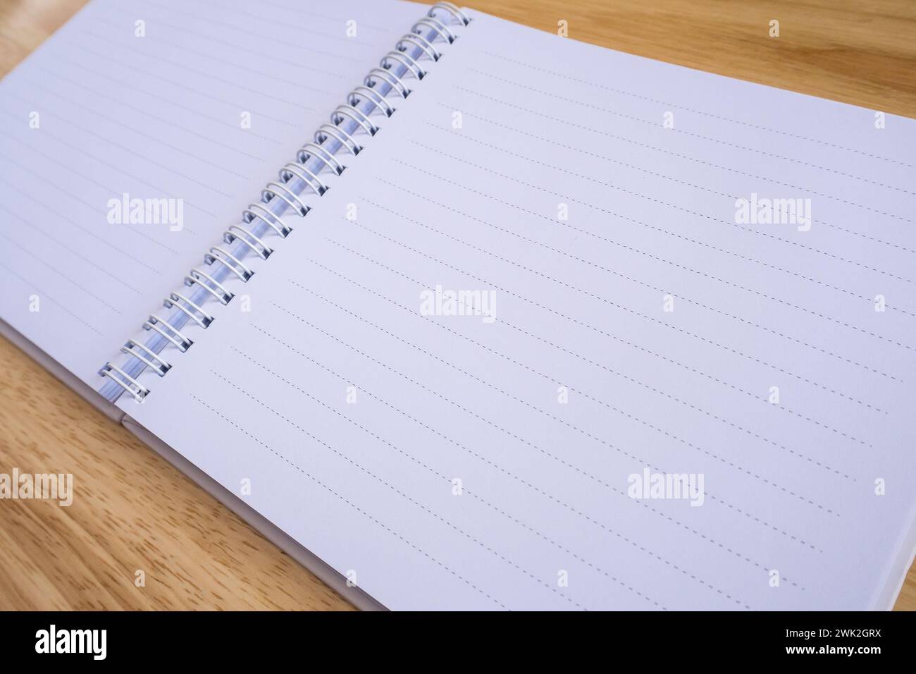 open notebook on wood table background Stock Photo - Alamy