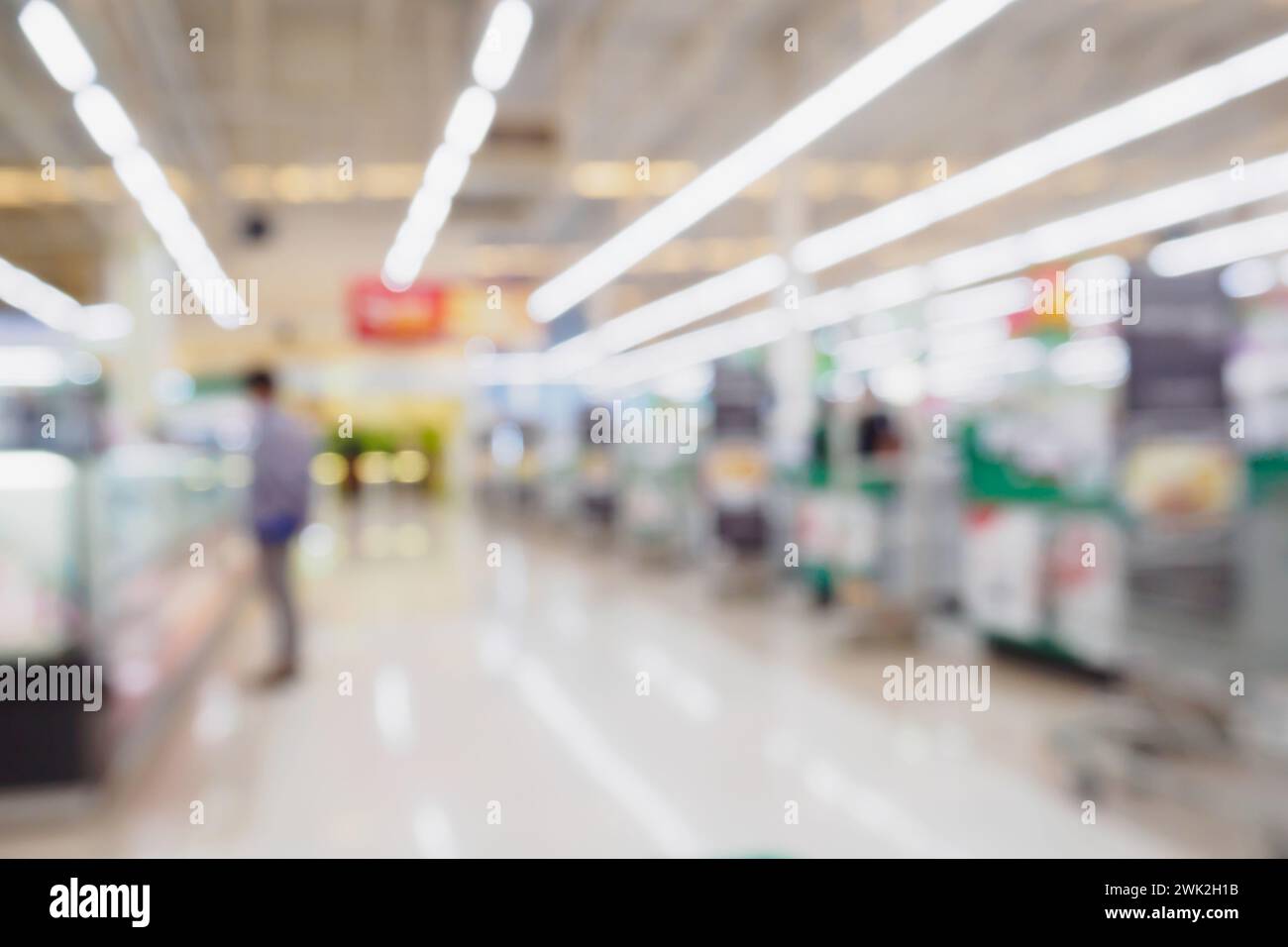supermarket checkout cashier counter blurred background Stock Photo - Alamy