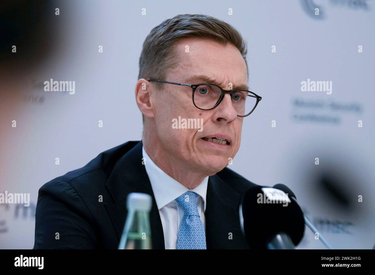 Finnish president Alexander Stubb answers questions of journalists at ...