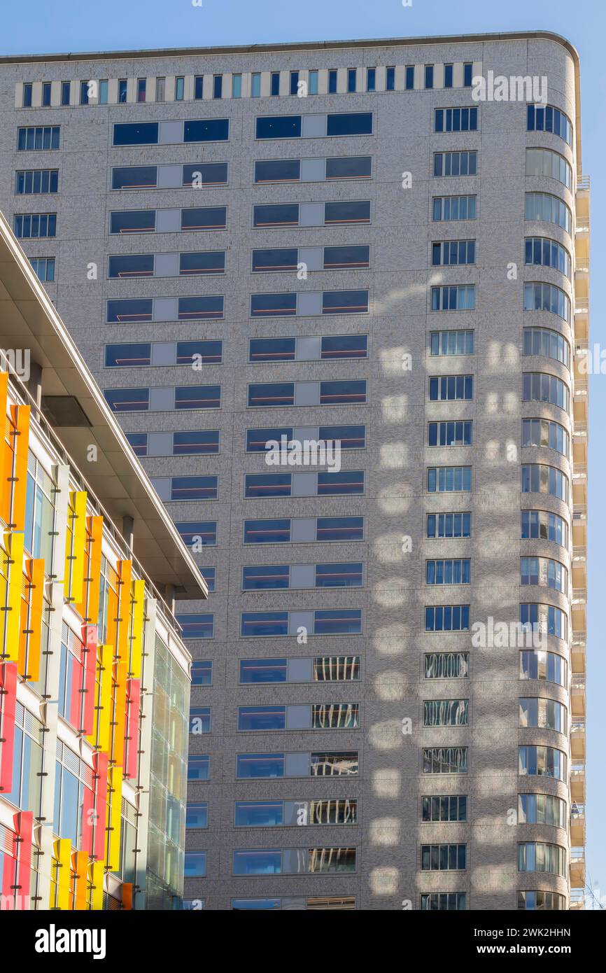 Modern high-rise office buildings in the Zuidas financial district in ...