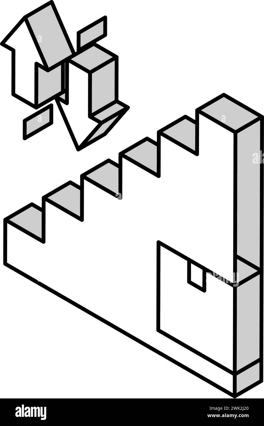 Carrying box up down steps Stock Vector Images - Alamy