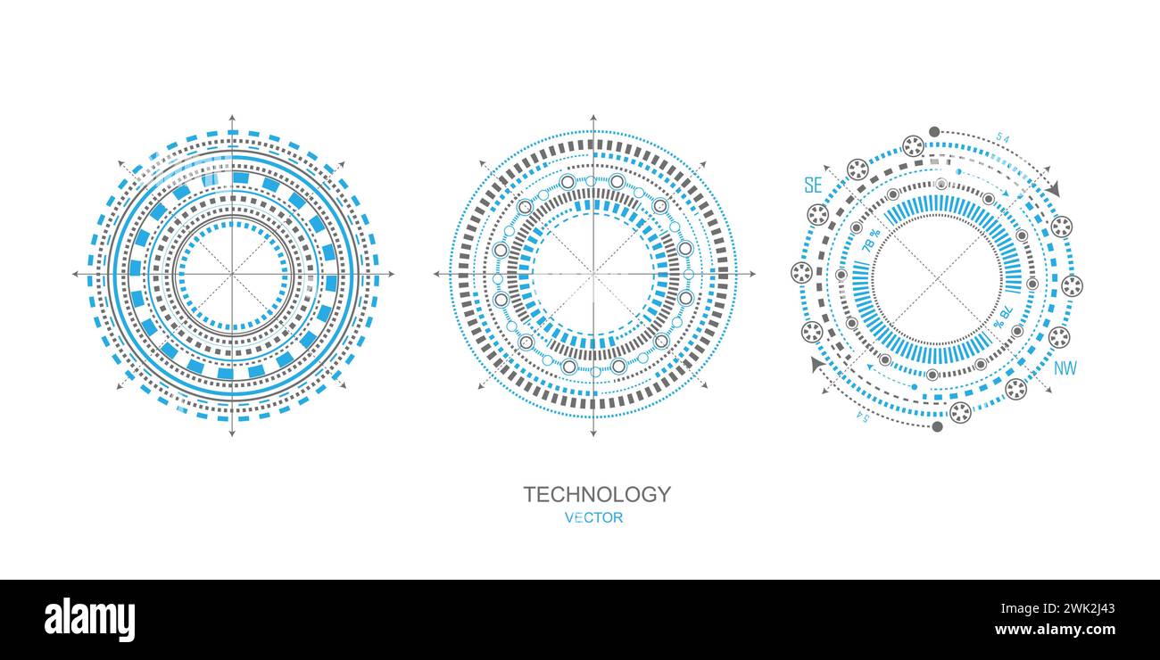 Hud Futuristic .Technical drawing.Electronic interface of the future . Fantastic circle Stock ...