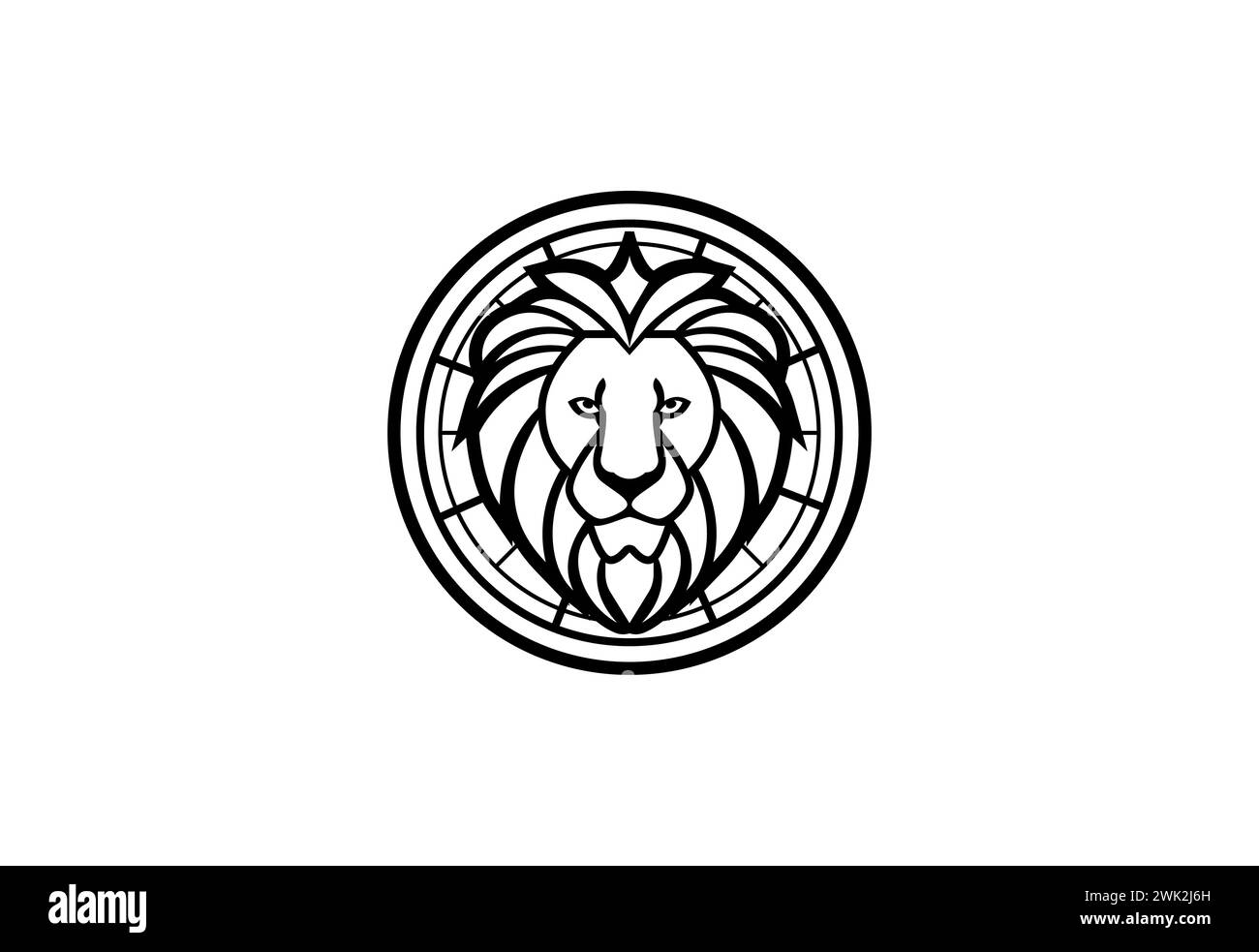 Abstract illustration lion circle Cut Out Stock Images & Pictures - Alamy