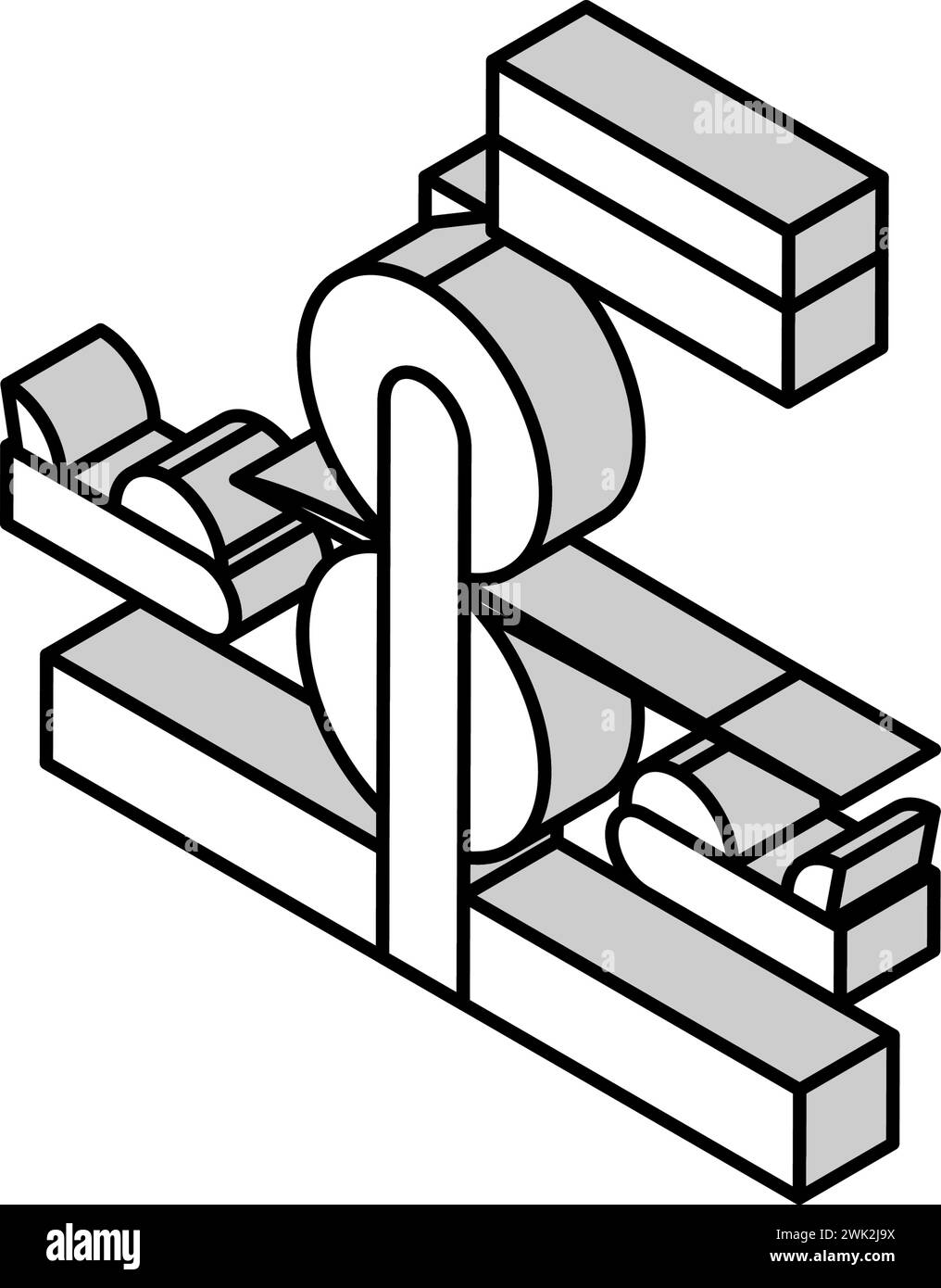 pressing wheels conveyor isometric icon vector illustration Stock ...