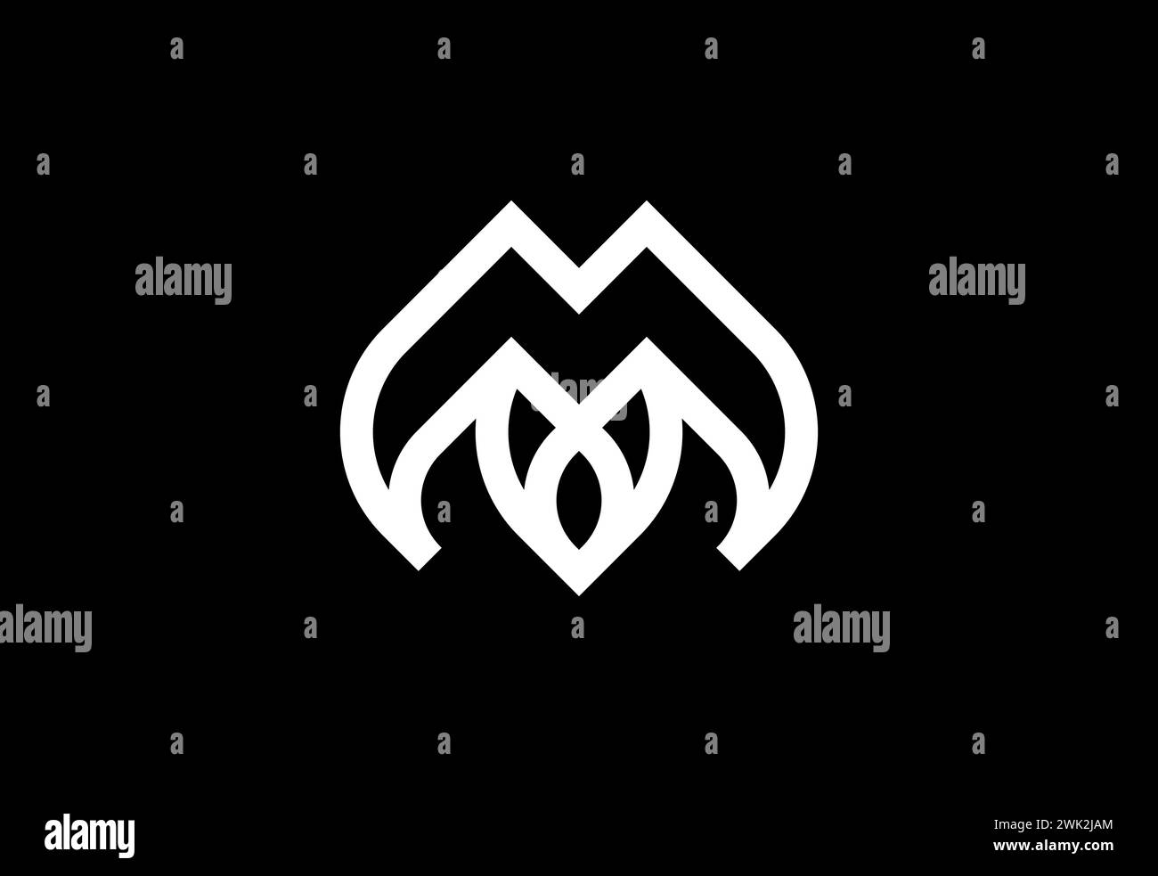 Letter M Lotus Logo Design Vector Illustration Stock Vector Image & Art ...