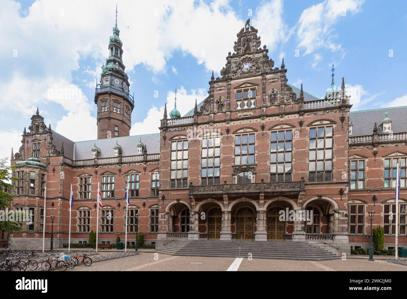 Main building of the University of Groningen in the city center Stock ...