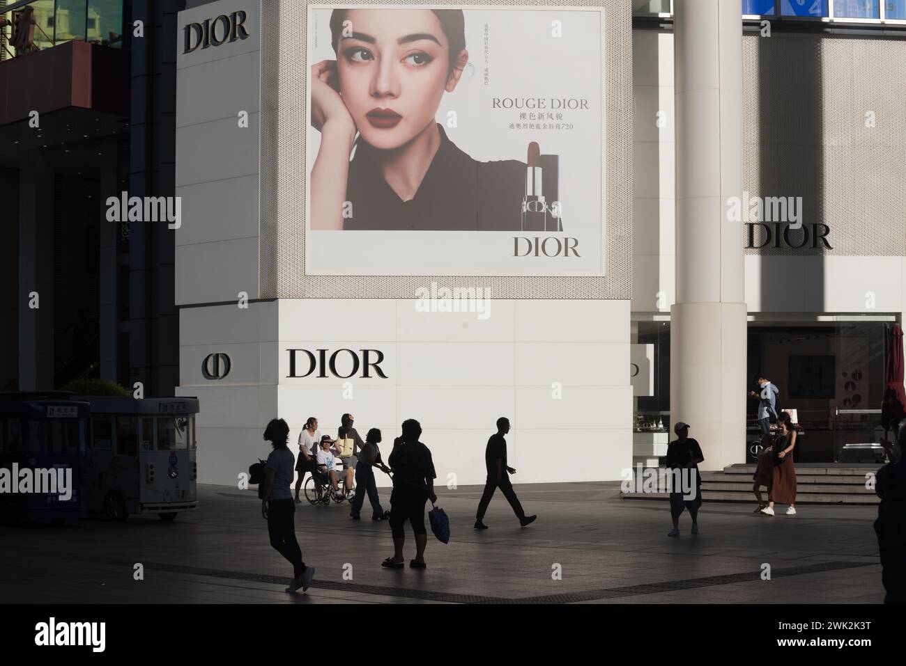 Shanghai, China - September 01, 2023: Pedestrians in front of a Dior ...