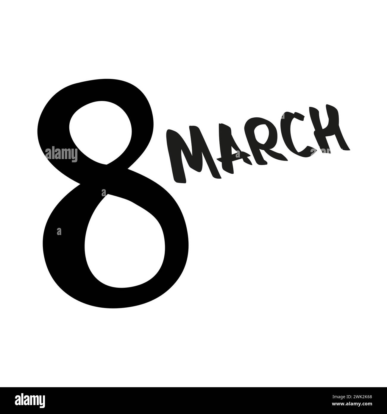 Vector handwriting black text by 8 march. Lettering by women day in ...
