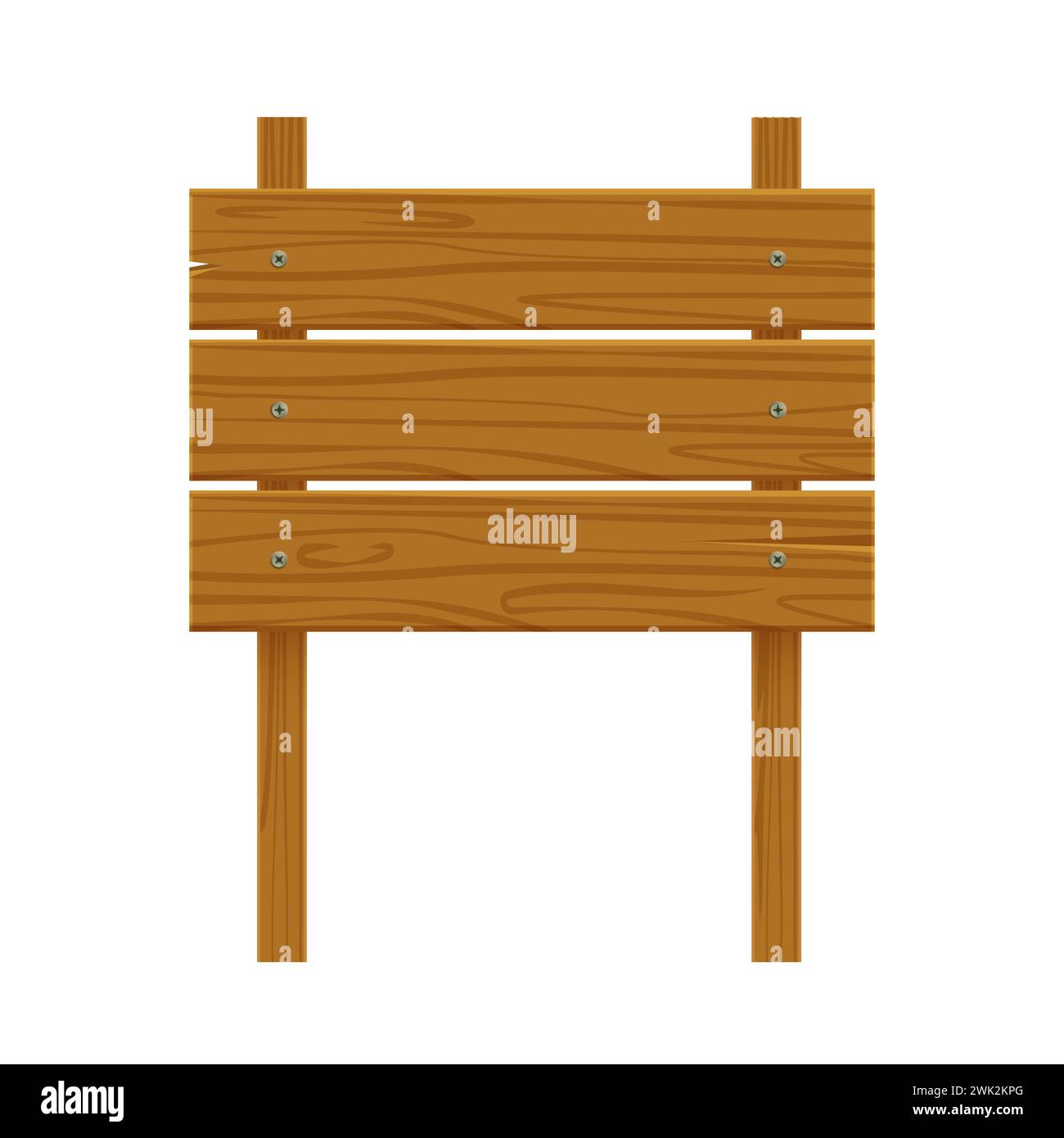 Wooden sign made of three boards nailed to sticks, signboard picket for ...