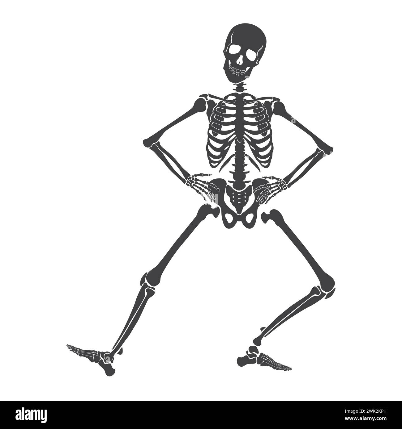Dance of black human skeleton, energy dancing movement of happy funny ...
