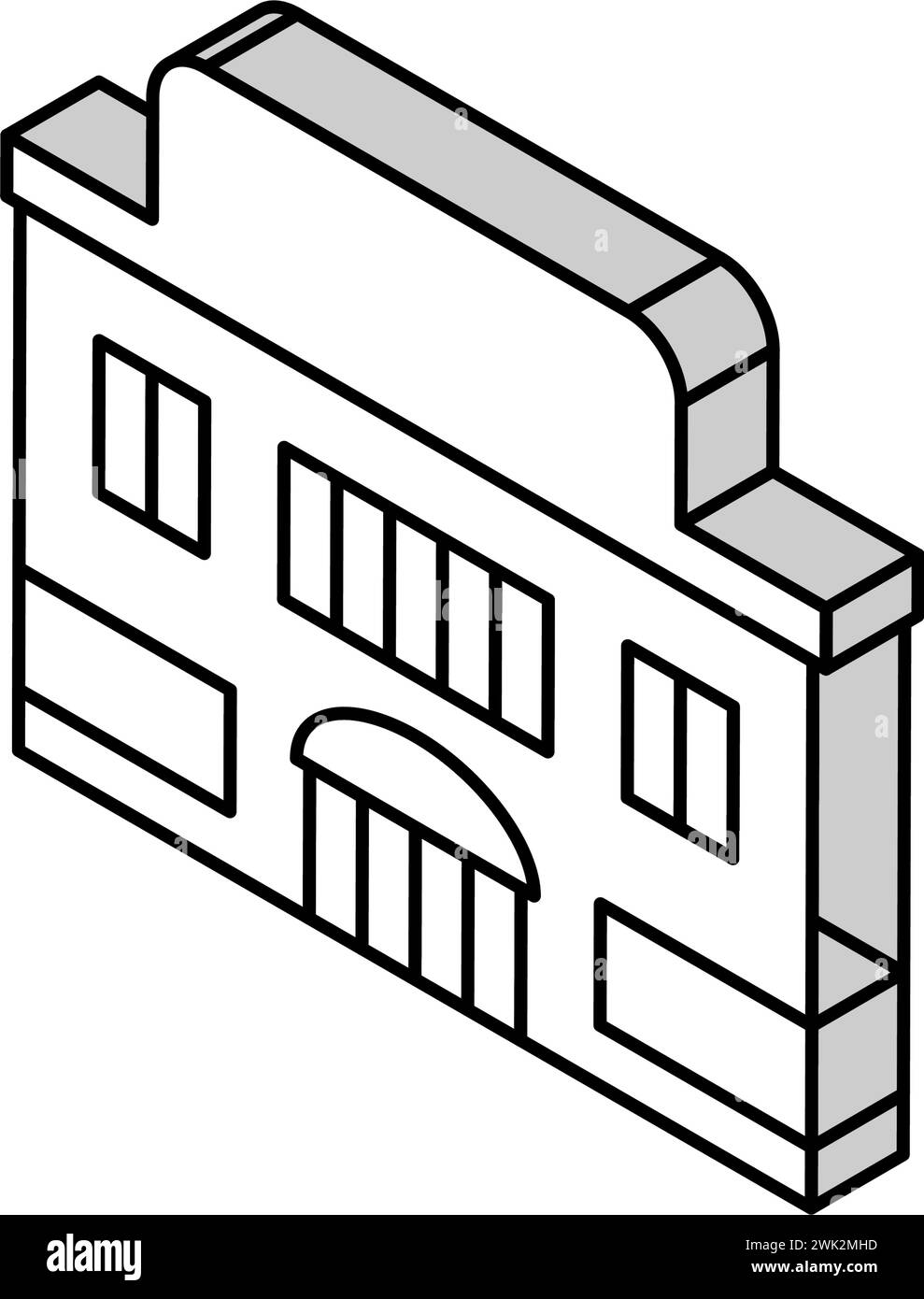 Store building isometric icon Black and White Stock Photos & Images - Alamy