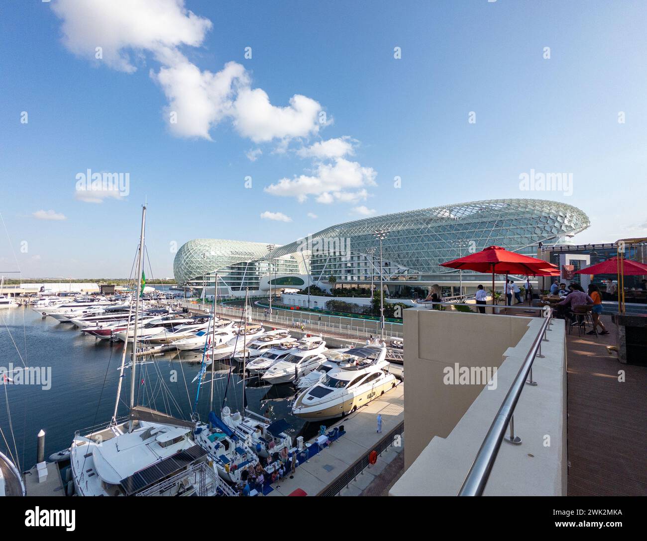 The W Hotel Yas Island in Abu Dhabi seen from Yas Marina, Abu Dhabi ...