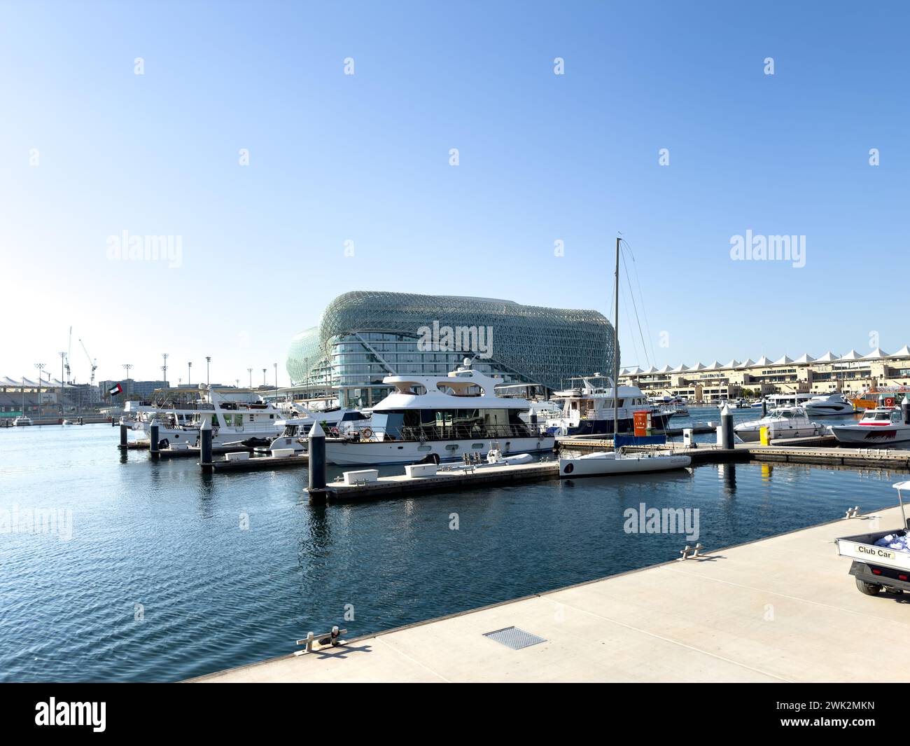 The W Hotel Yas Island in Abu Dhabi seen from Yas Marina, Abu Dhabi ...