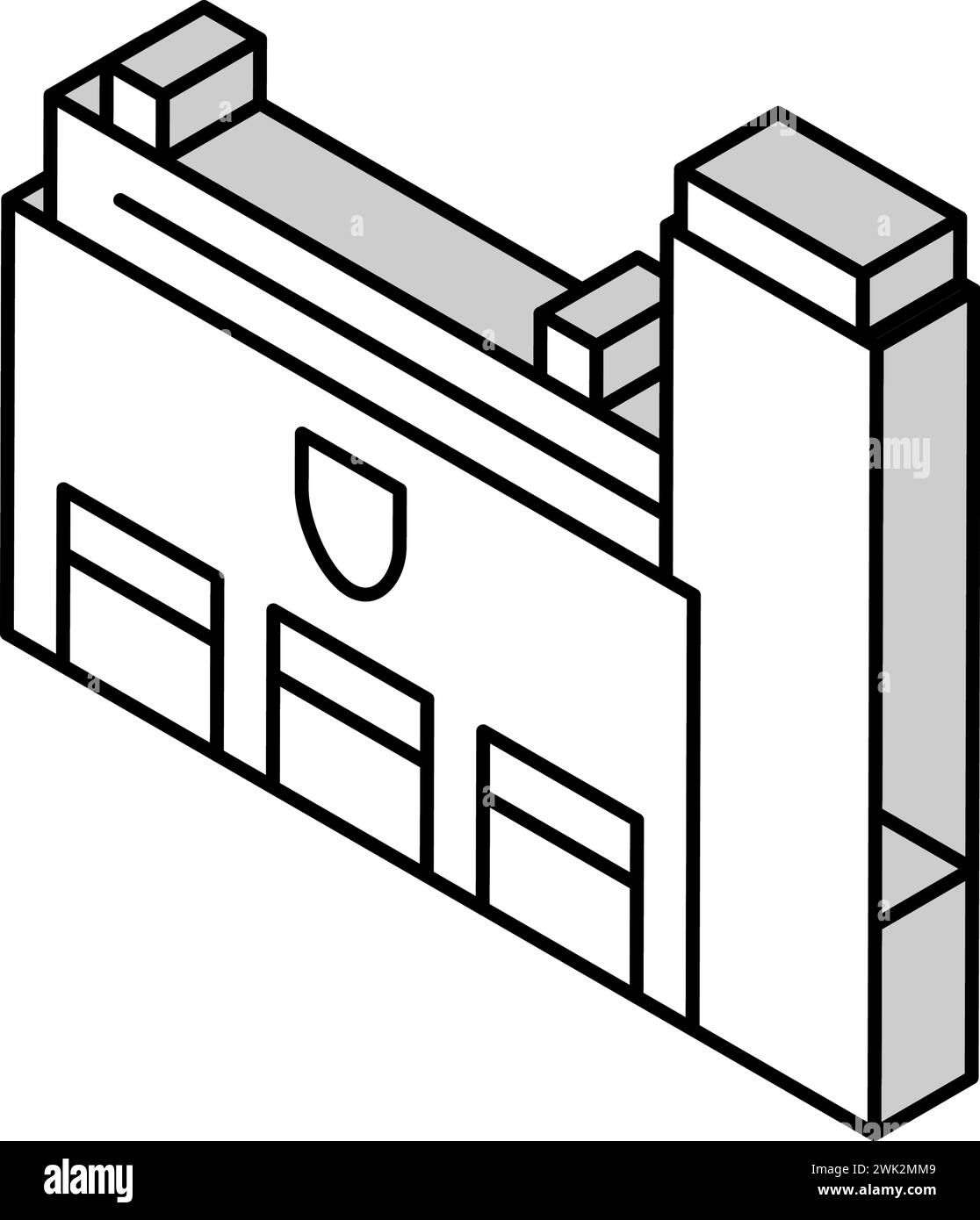 fire department building isometric icon vector illustration Stock ...