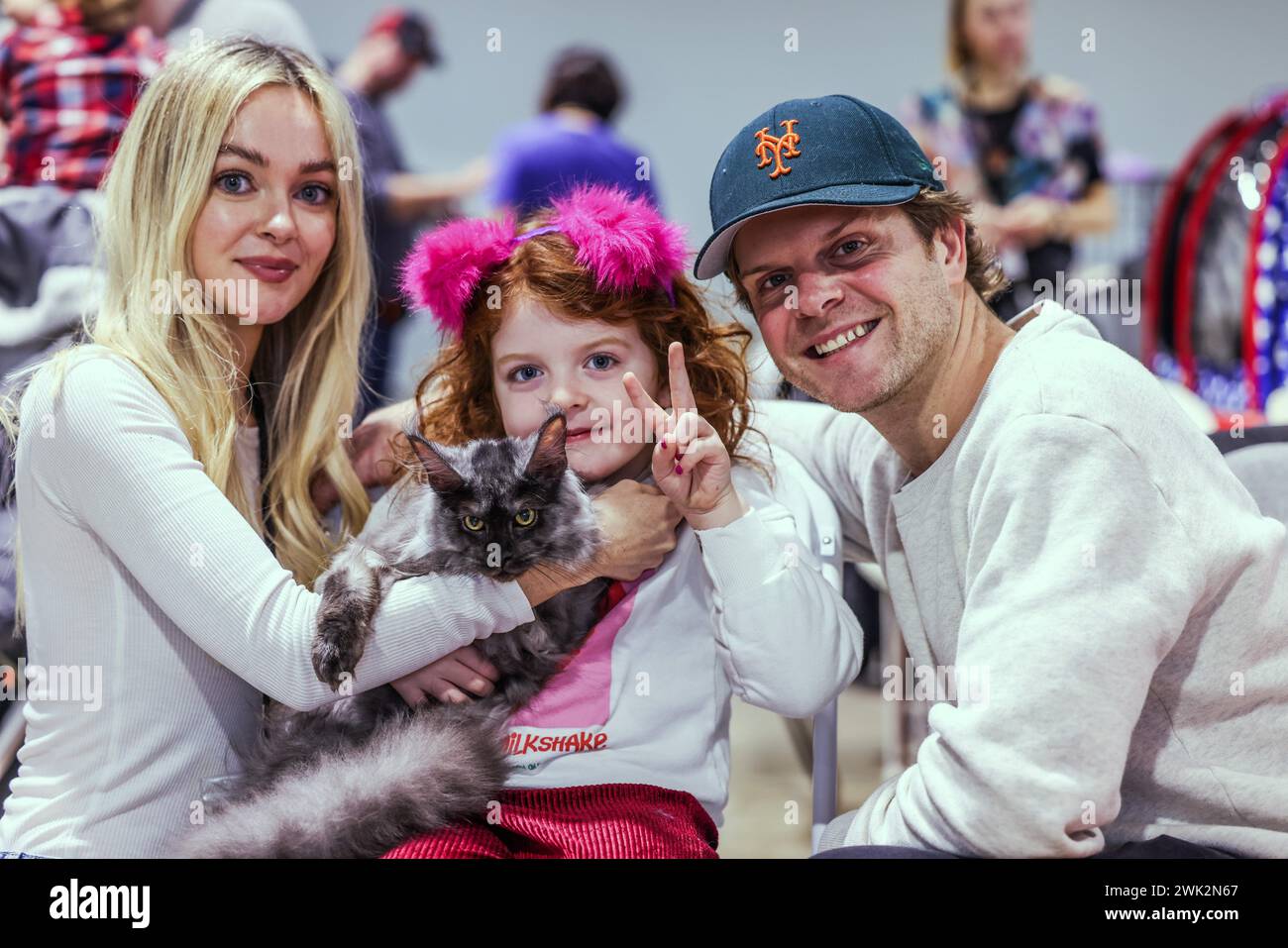 Olympia London 18 Feb 2024 Mum Jax, Dad Ross, and Daughter Edie 5, with ...