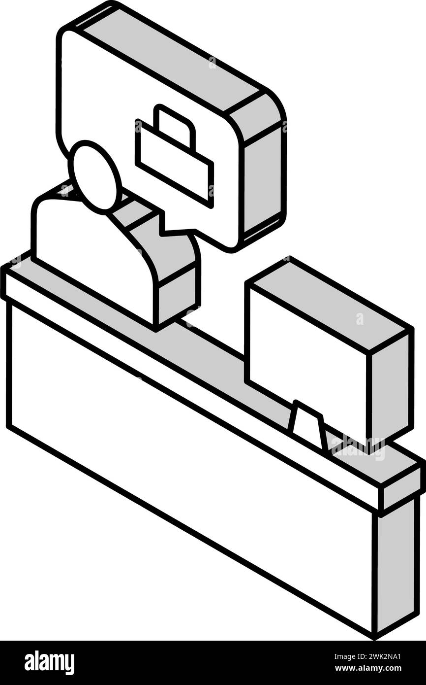 employee working place isometric icon vector illustration Stock Vector ...