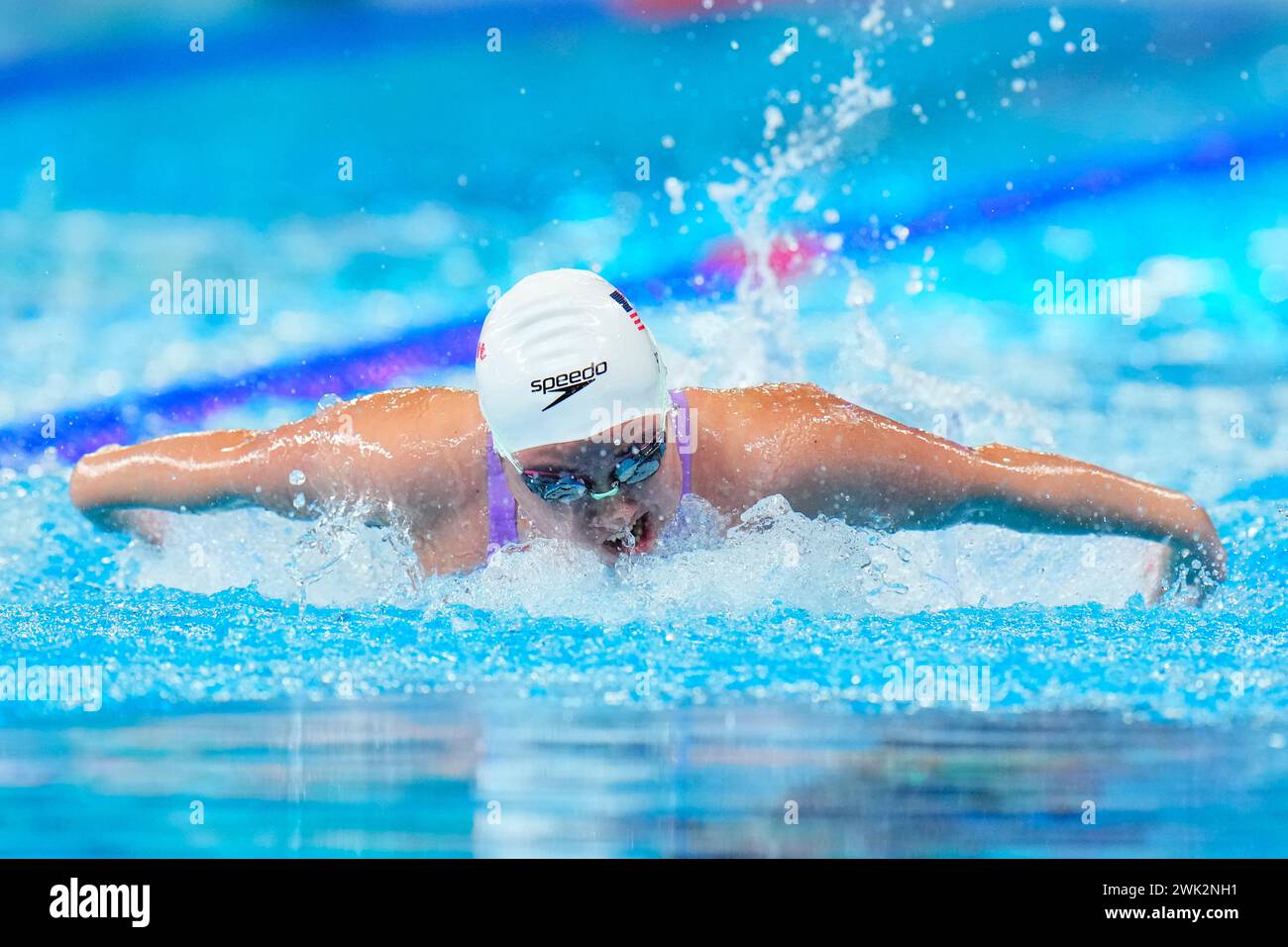 Kayla Han of the United States competes in the women's 400-meter ...