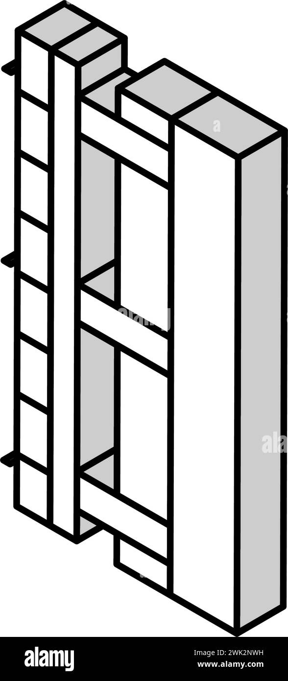 wall insulation layer isometric icon vector illustration Stock Vector ...