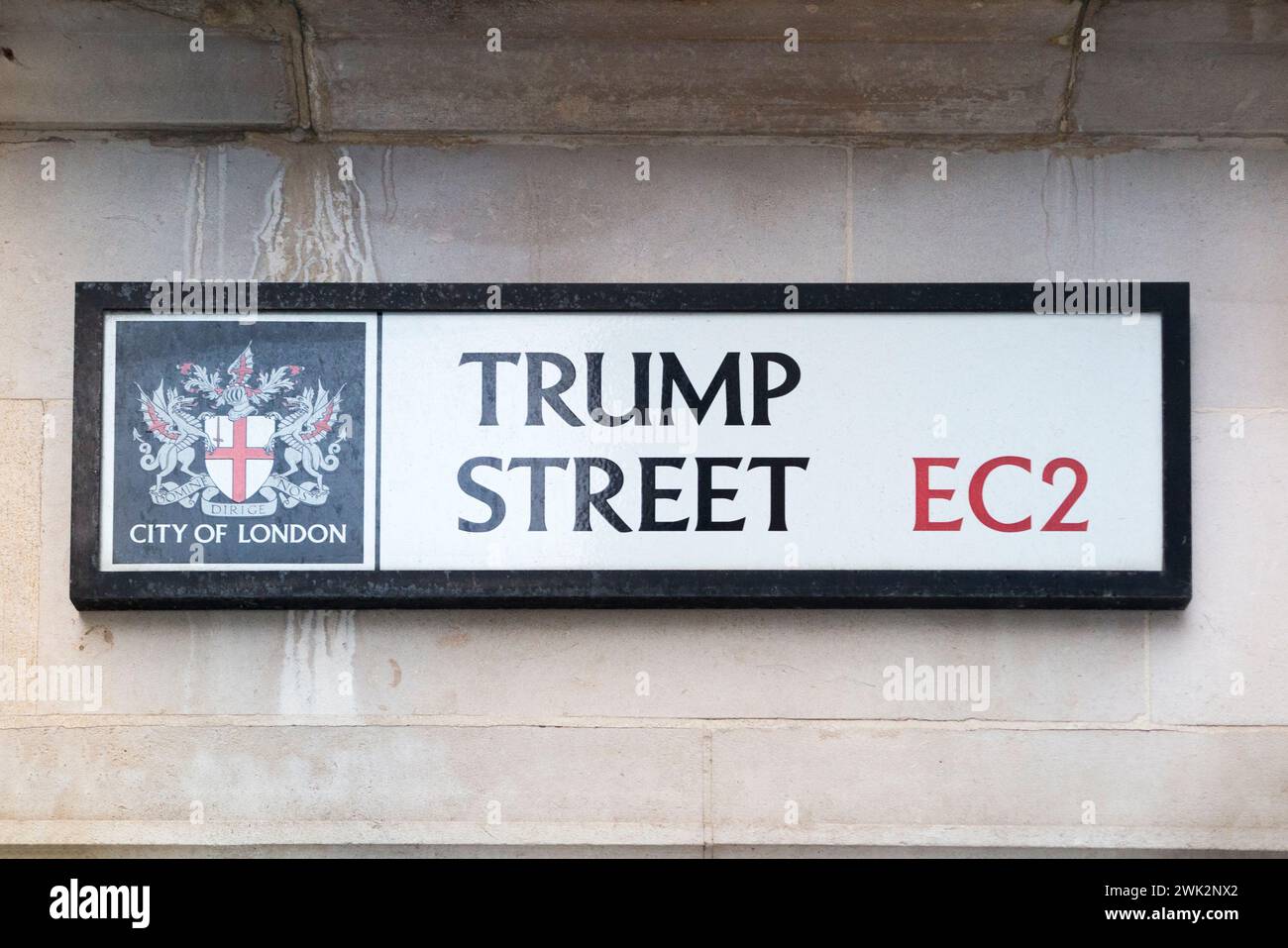Street sign for Trump Street / Trump st. London. EC2. UK. Could be used ...