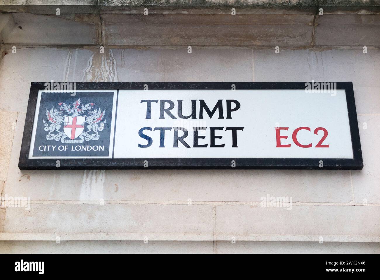 Street sign for Trump Street / Trump st. London. EC2. UK. Could be used ...